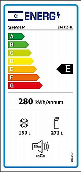 חשמל הקרן - חנות מוצרי חשמל של קרן בני הישיבות | מקרר שארפ 4 דלתות 472 ליטר ברוטו SJ-8420SL ...