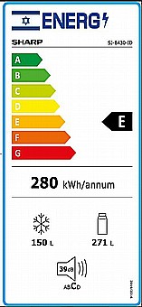 חשמל הקרן - חנות מוצרי חשמל של קרן בני הישיבות | מקרר שארפ 4 דלתות 401 ליטר נירוסטה מושחרת SJ ...